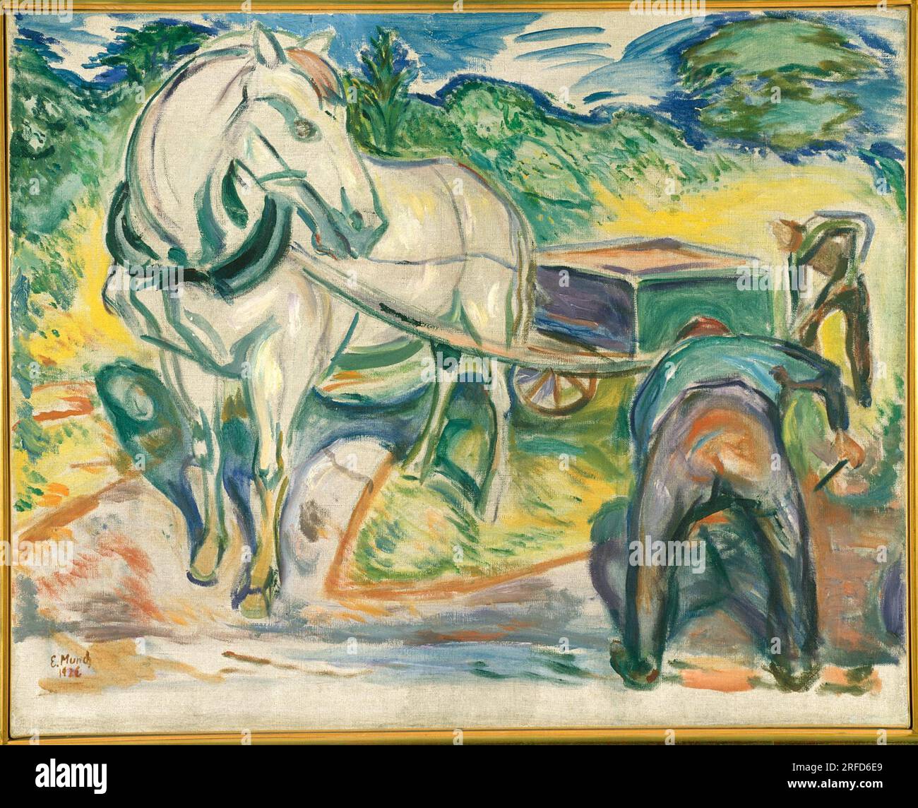 Digging men with horse and cart hi-res stock photography and images - Alamy