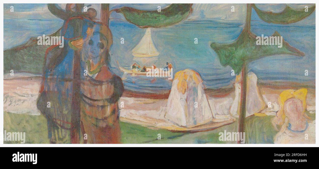 Embrace on the Beach (The Linde Frieze) 1904 by Edvard Munch Stock ...
