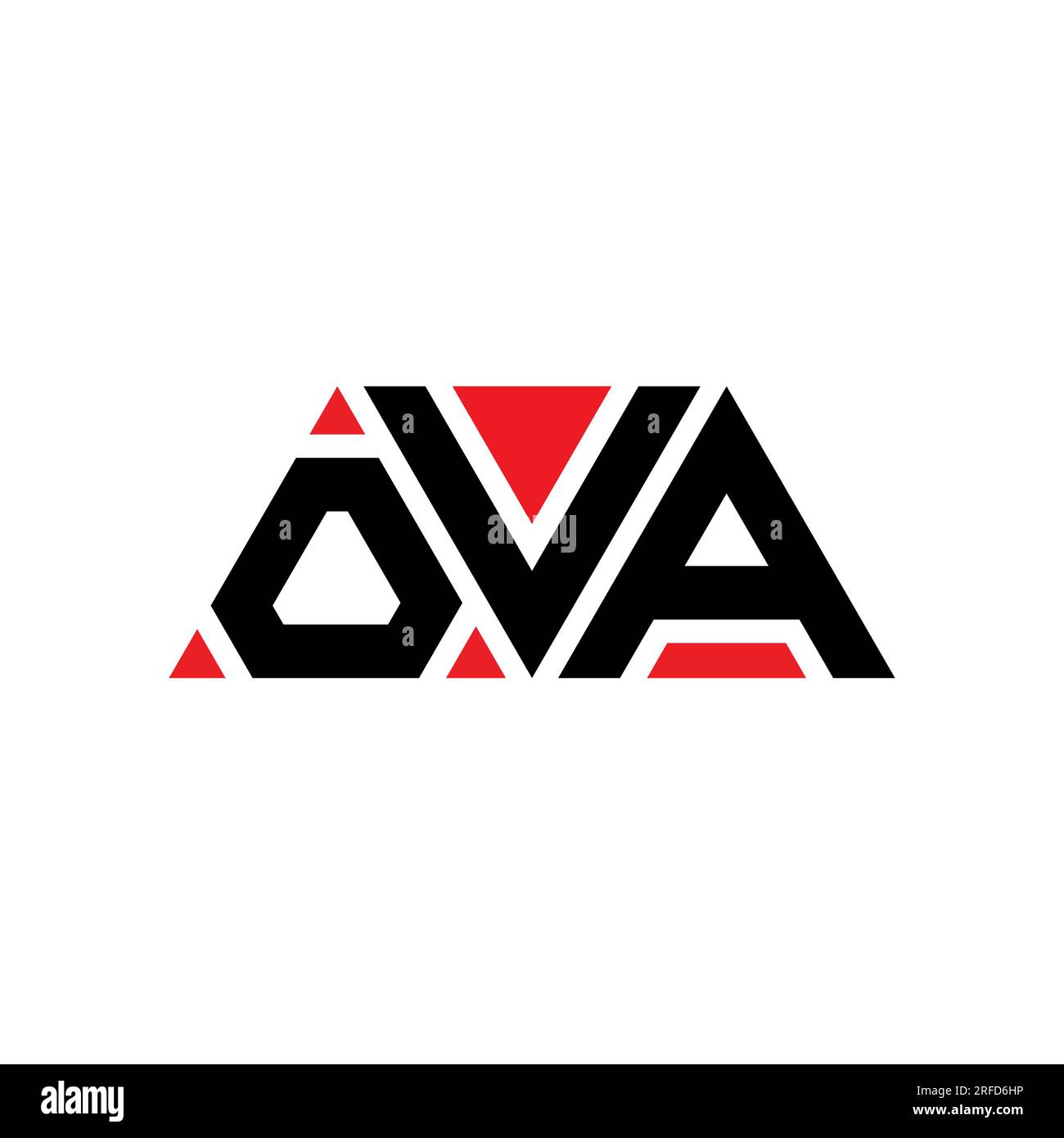 OVA triangle letter logo design with triangle shape. OVA triangle logo ...
