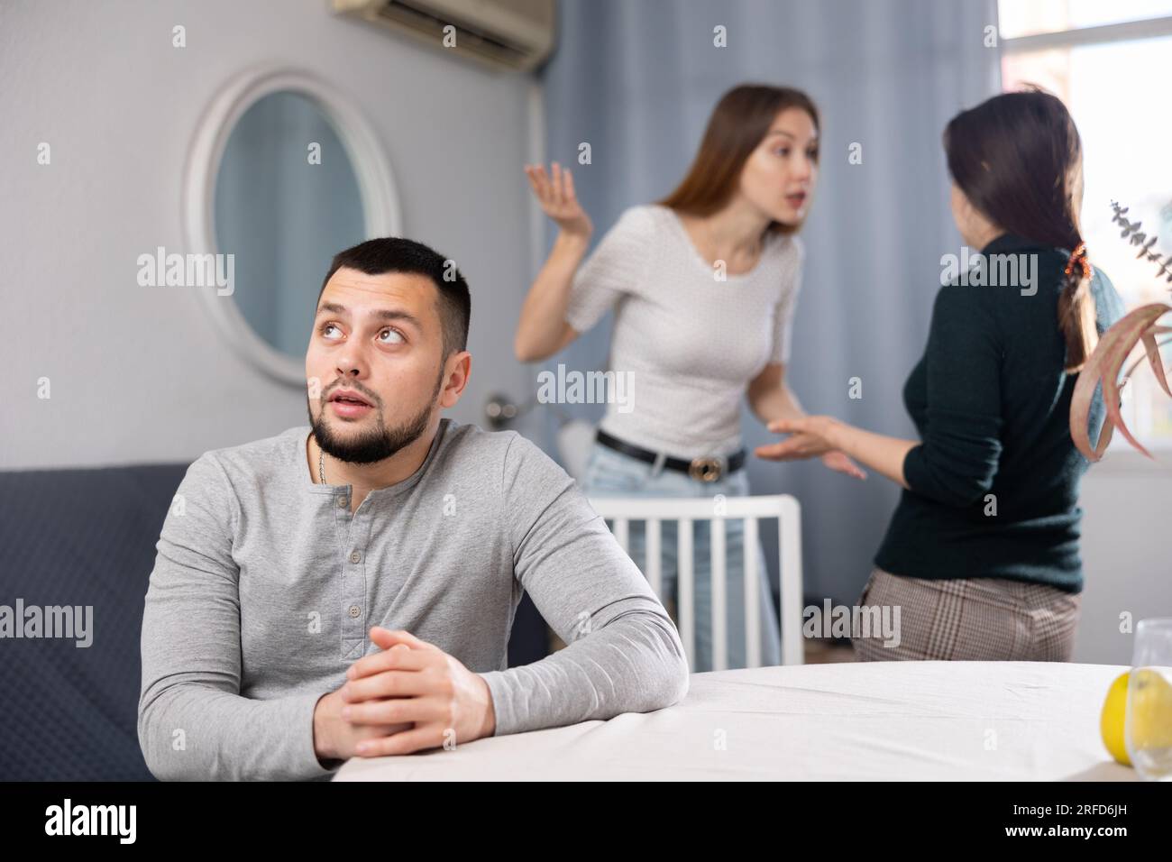 Two women man quarrel hi-res stock photography and images - Alamy