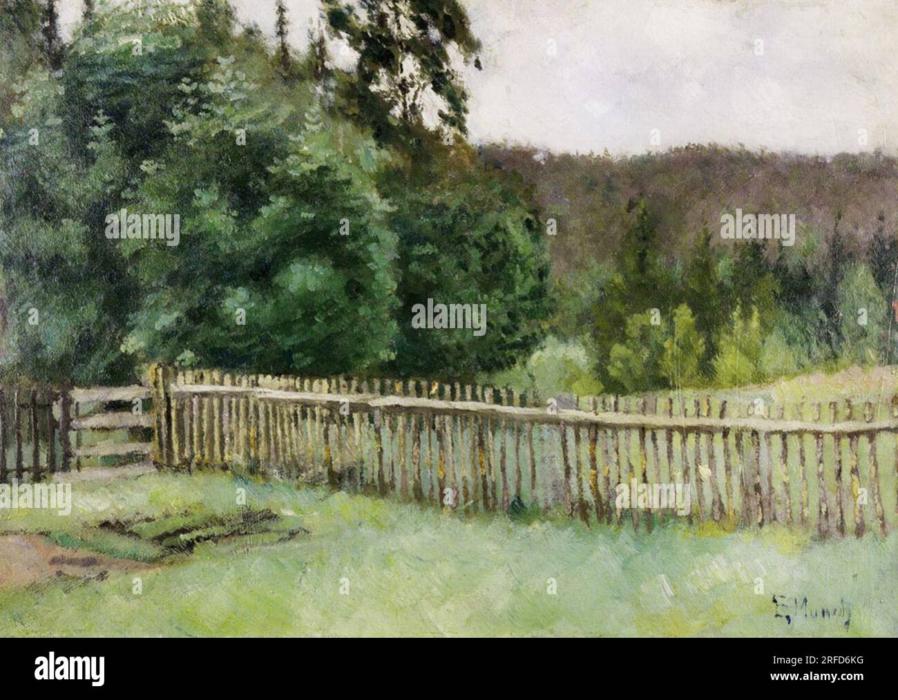 Fence in the Forest 1884 by Edvard Munch Stock Photo - Alamy