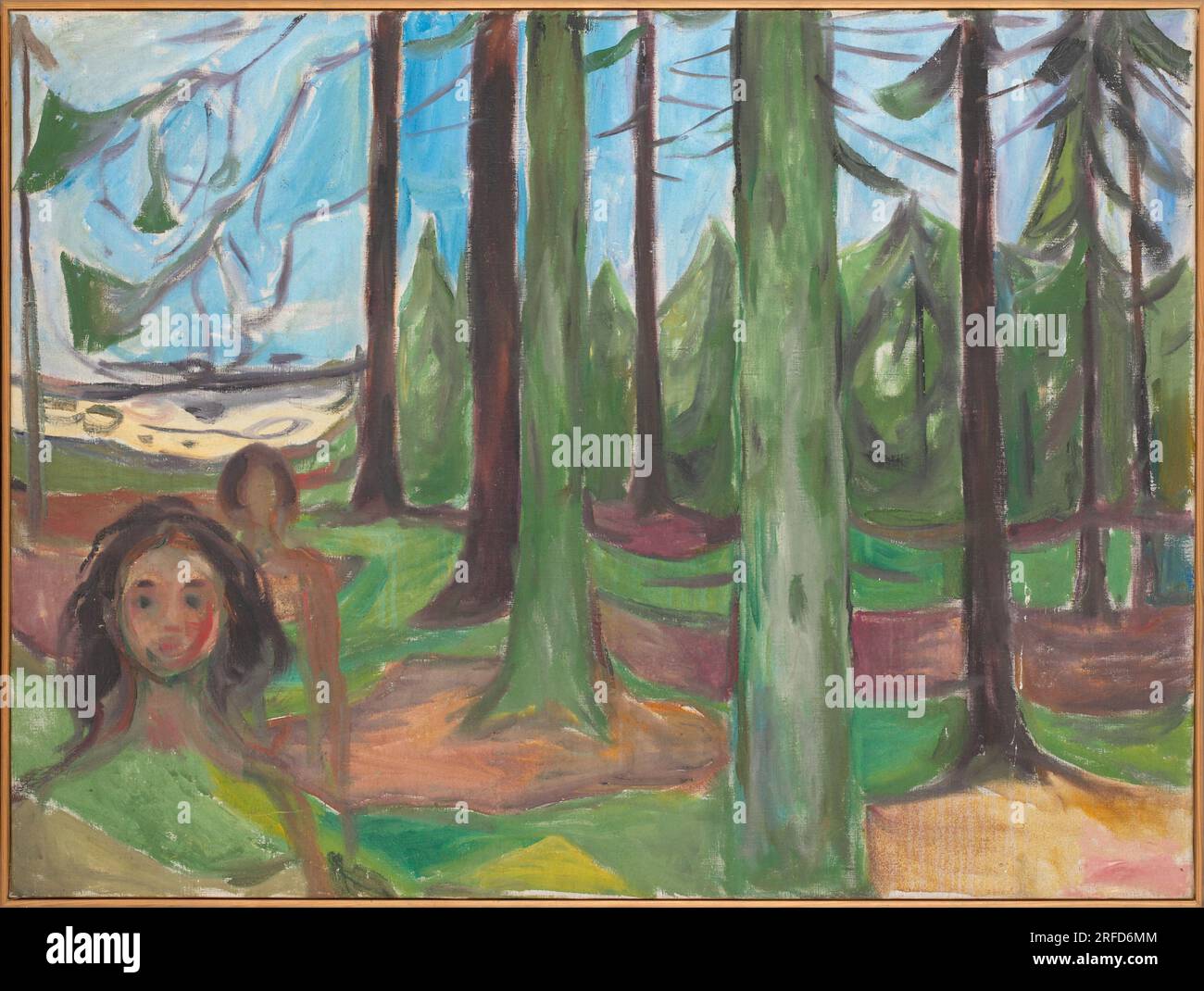 Forest with Two Figures 1920s by Edvard Munch Stock Photo - Alamy