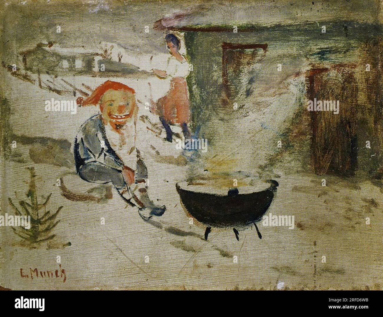 Goblin with Christmas Porridge 1881 by Edvard Munch Stock Photo - Alamy
