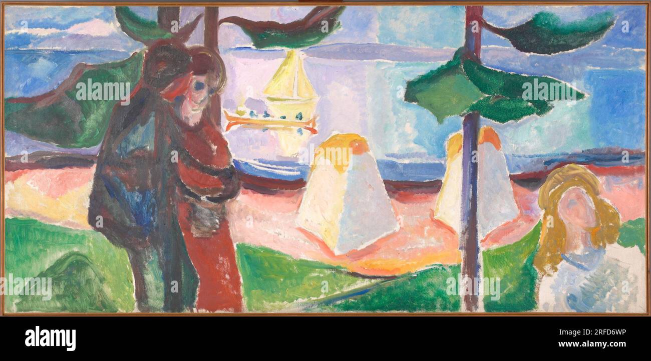 Groups of People on the Beach 1910 by Edvard Munch Stock Photo - Alamy