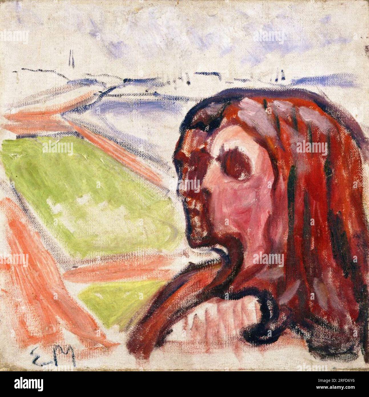 Head by Head in Landscape 1908 by Edvard Munch Stock Photo - Alamy