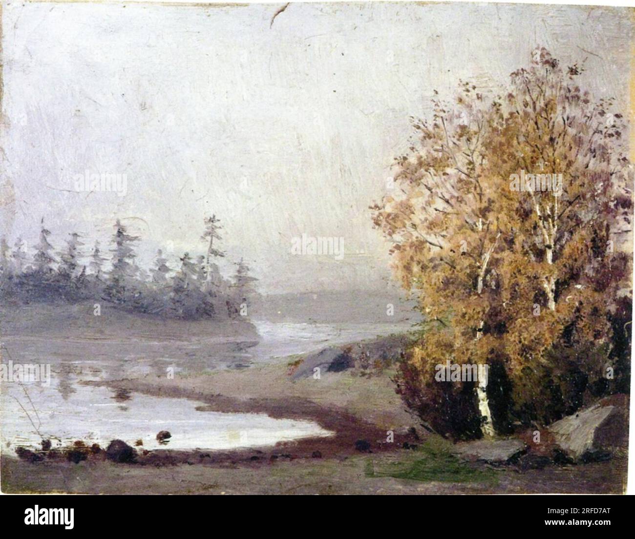 Landscape with Trees and Water 1880 by Edvard Munch Stock Photo - Alamy