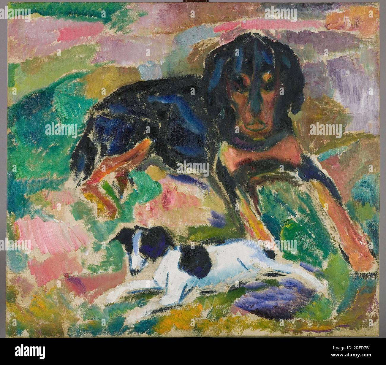 Large and Small Dog from 1911 until 1912 by Edvard Munch Stock Photo ...