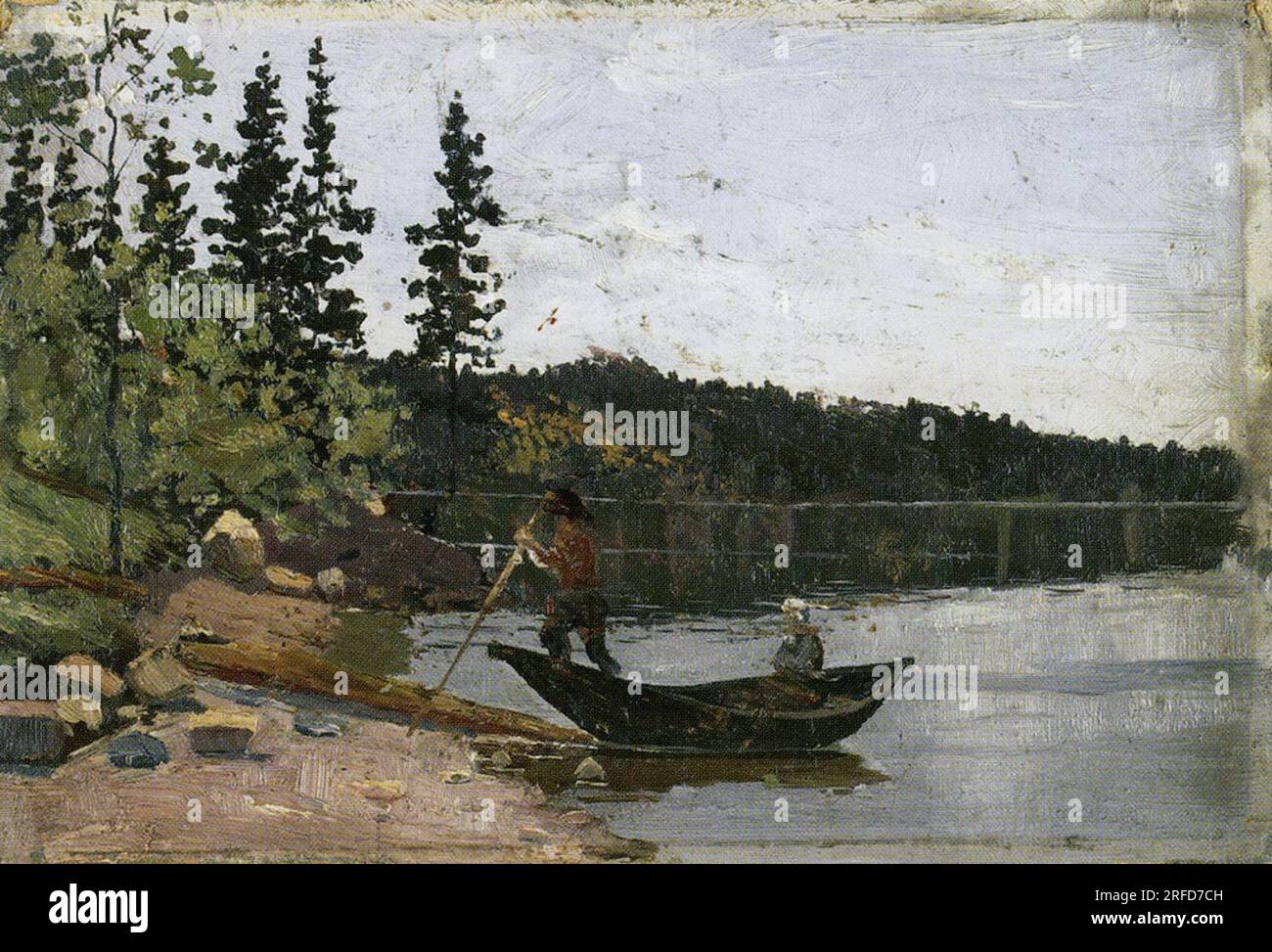 Man and Woman in Boat 1881 by Edvard Munch Stock Photo - Alamy