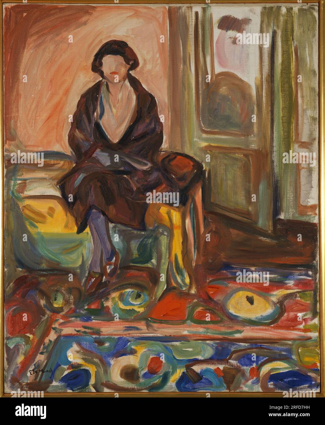 Model Seated on the Couch 1920s by Edvard Munch Stock Photo - Alamy