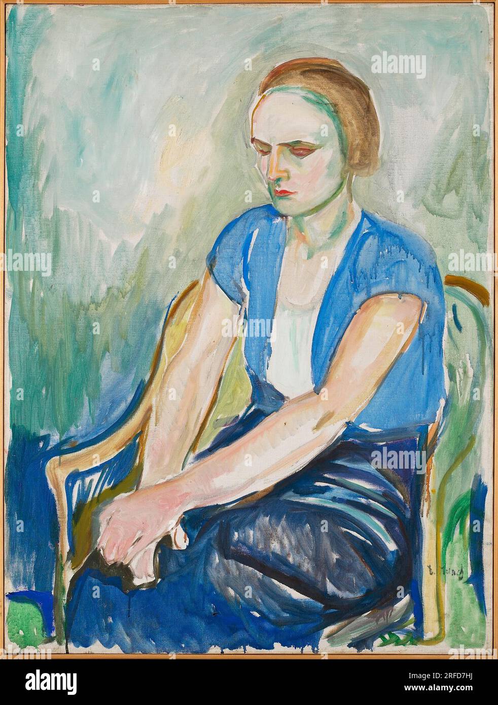 Model with hands resting on knees hi-res stock photography and images ...