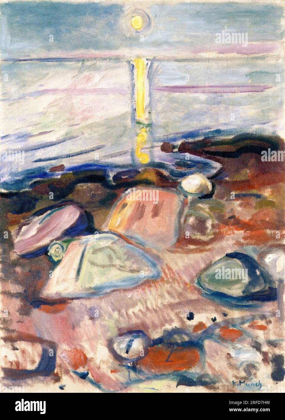 Moonlight on the Beach 1904 by Edvard Munch Stock Photo - Alamy