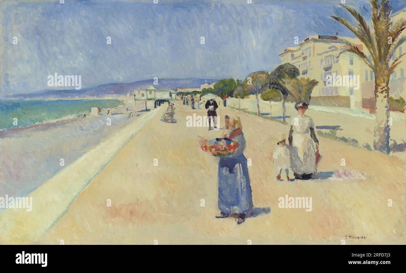 Morning on the Promenade des Anglais 1891 by Edvard Munch Stock Photo ...