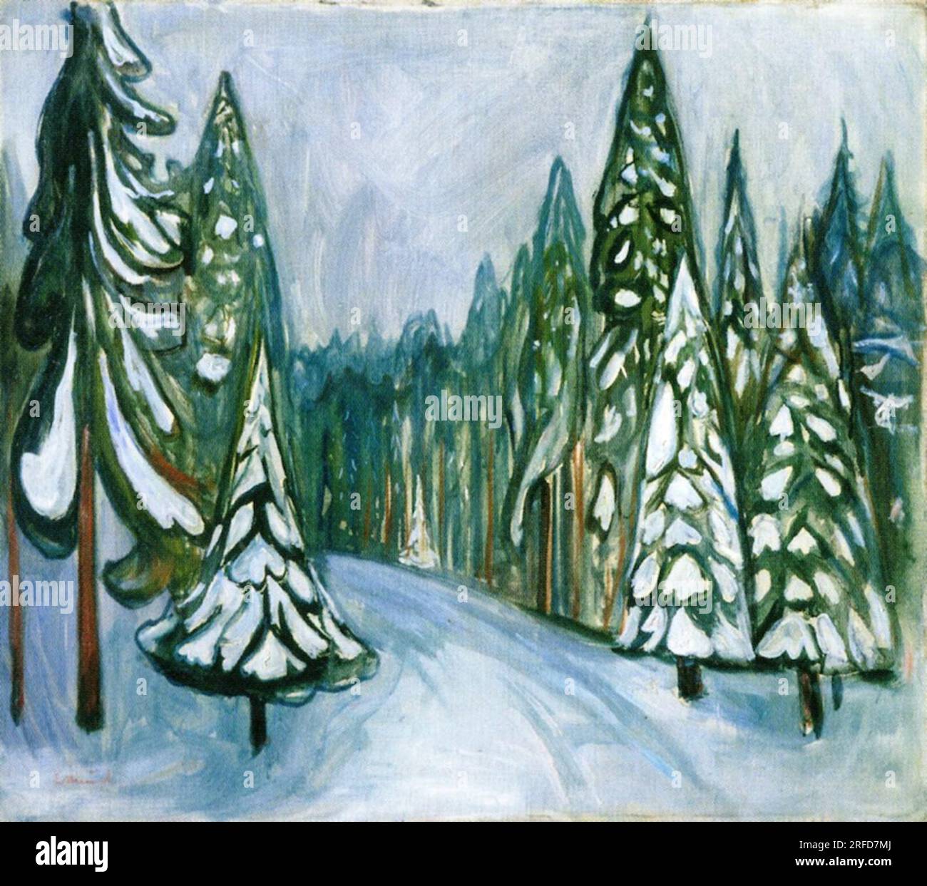 New Snow 1900—1901 by Edvard Munch Stock Photo - Alamy