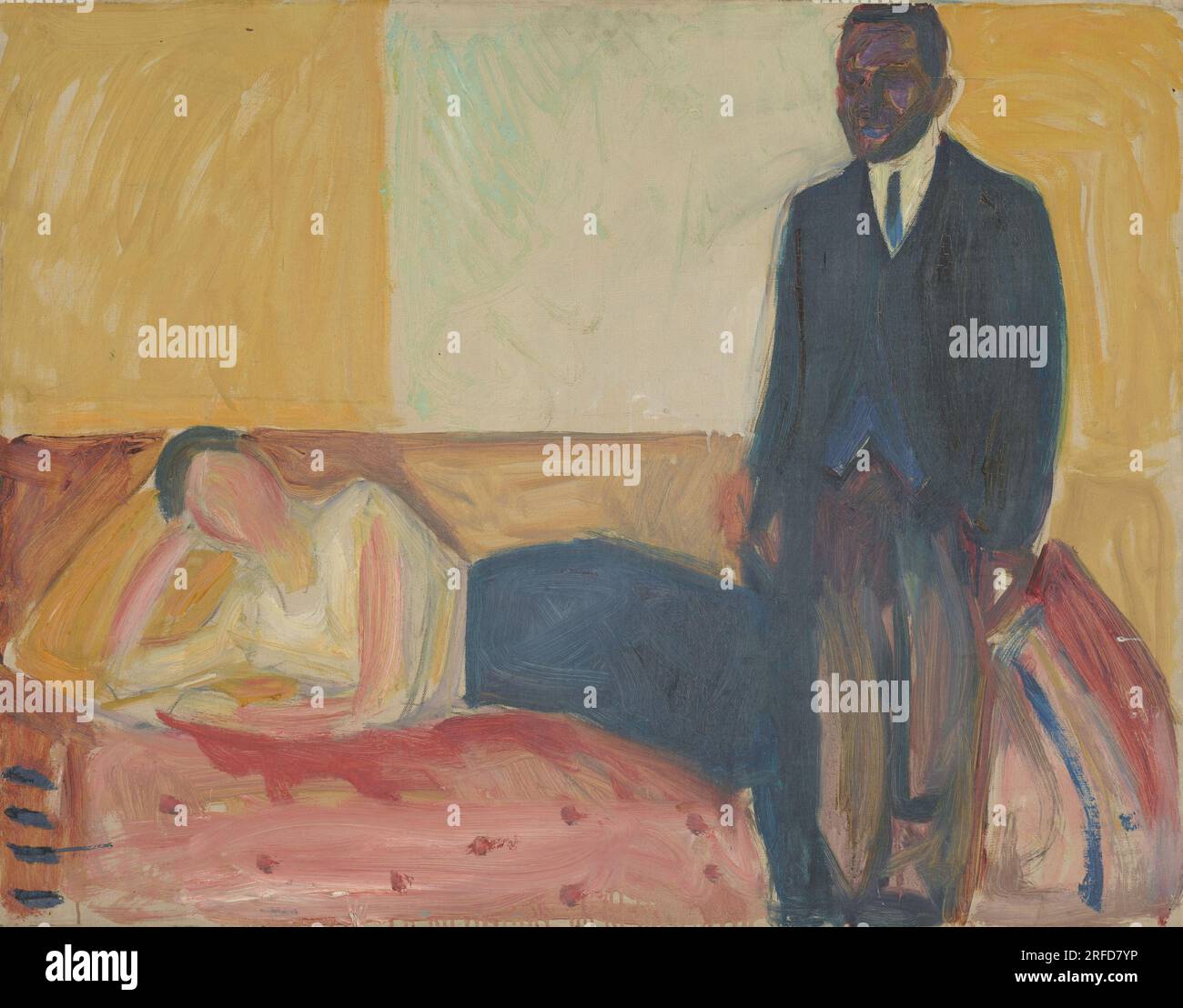 Reclining Woman and Standing African 1910s by Edvard Munch Stock Photo ...