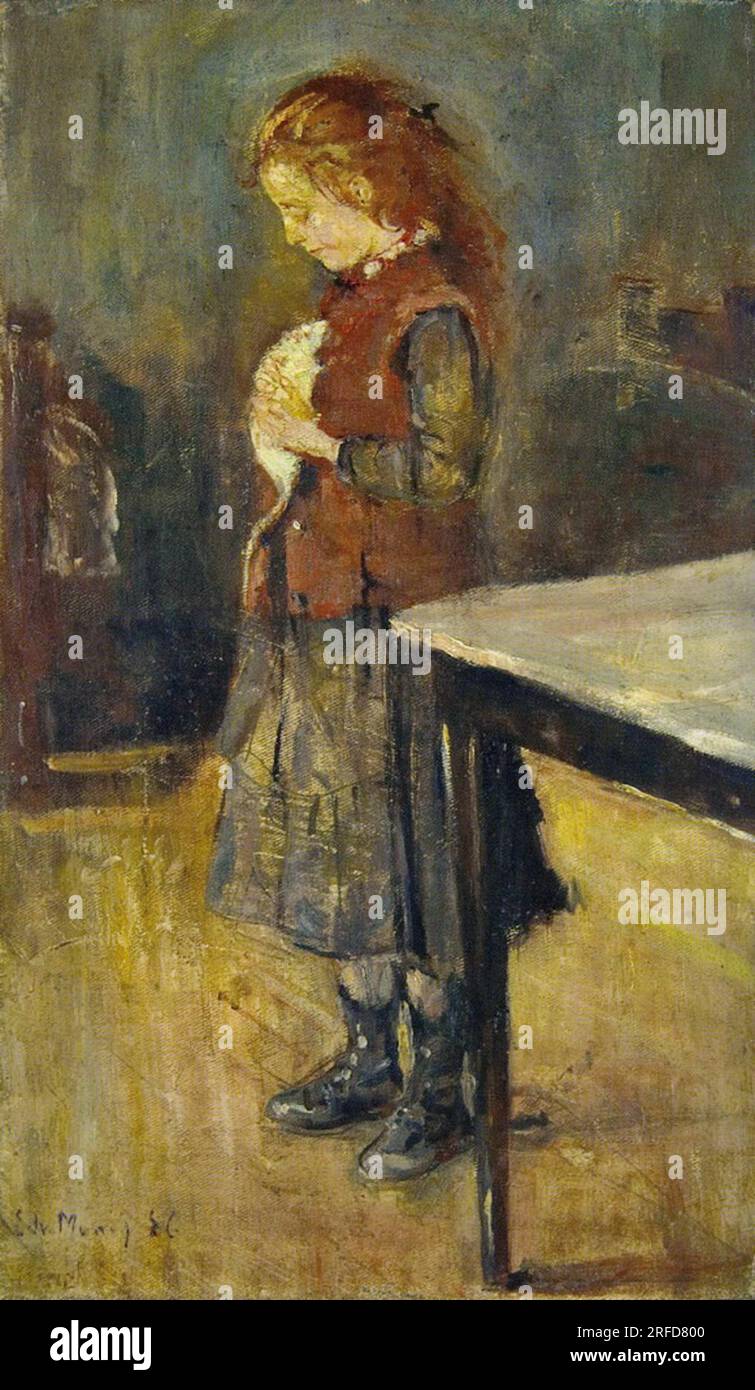 Red-Haired Girl with White Rat 1886 by Edvard Munch Stock Photo - Alamy