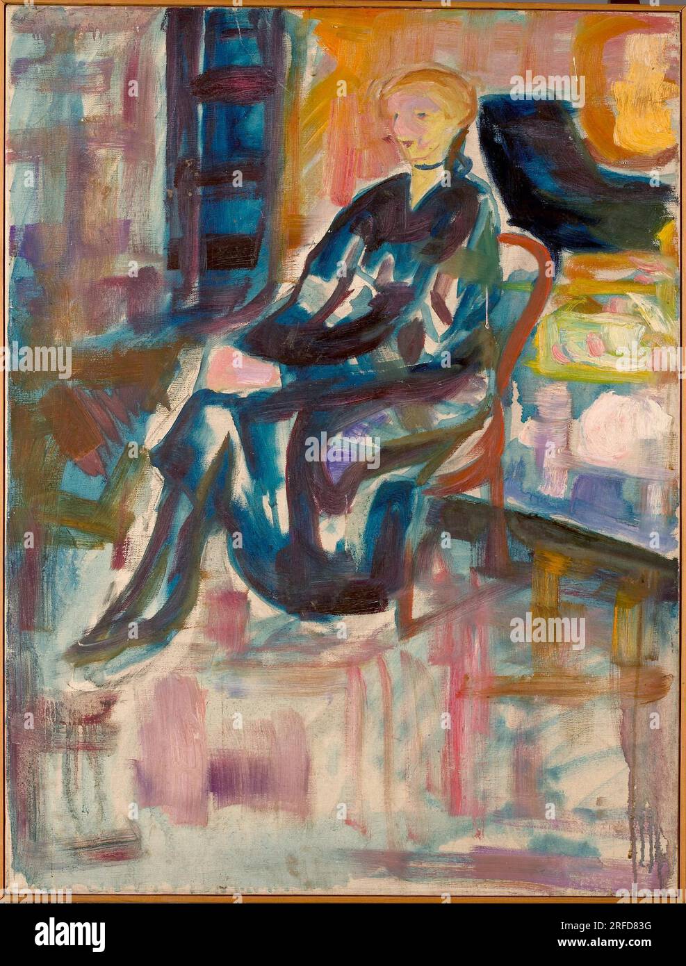 Seated Young Woman 1916 by Edvard Munch Stock Photo - Alamy