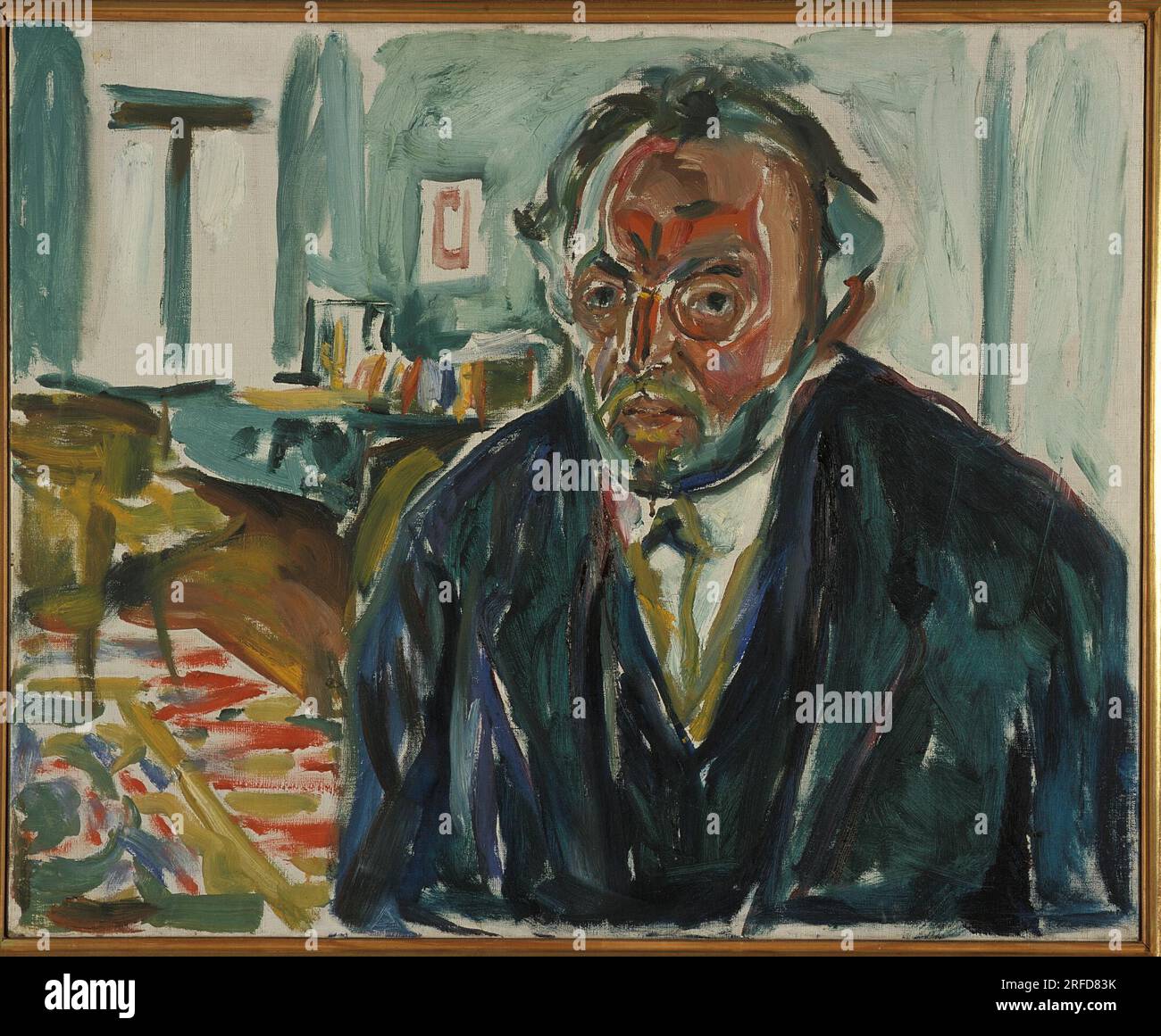 Self-Portrait after the Spanish Flu 1919 by Edvard Munch Stock Photo ...
