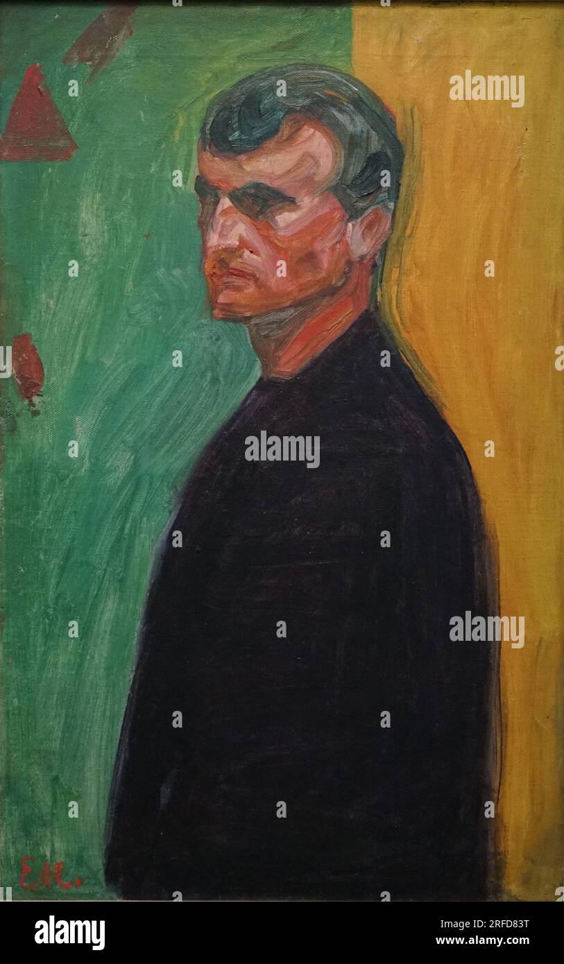 Self-Portrait against Two-Coloured Background 1904 by Edvard Munch ...