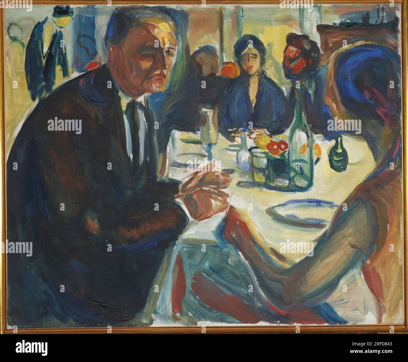 Self-Portrait at the Wedding Table 1920s by Edvard Munch Stock Photo ...