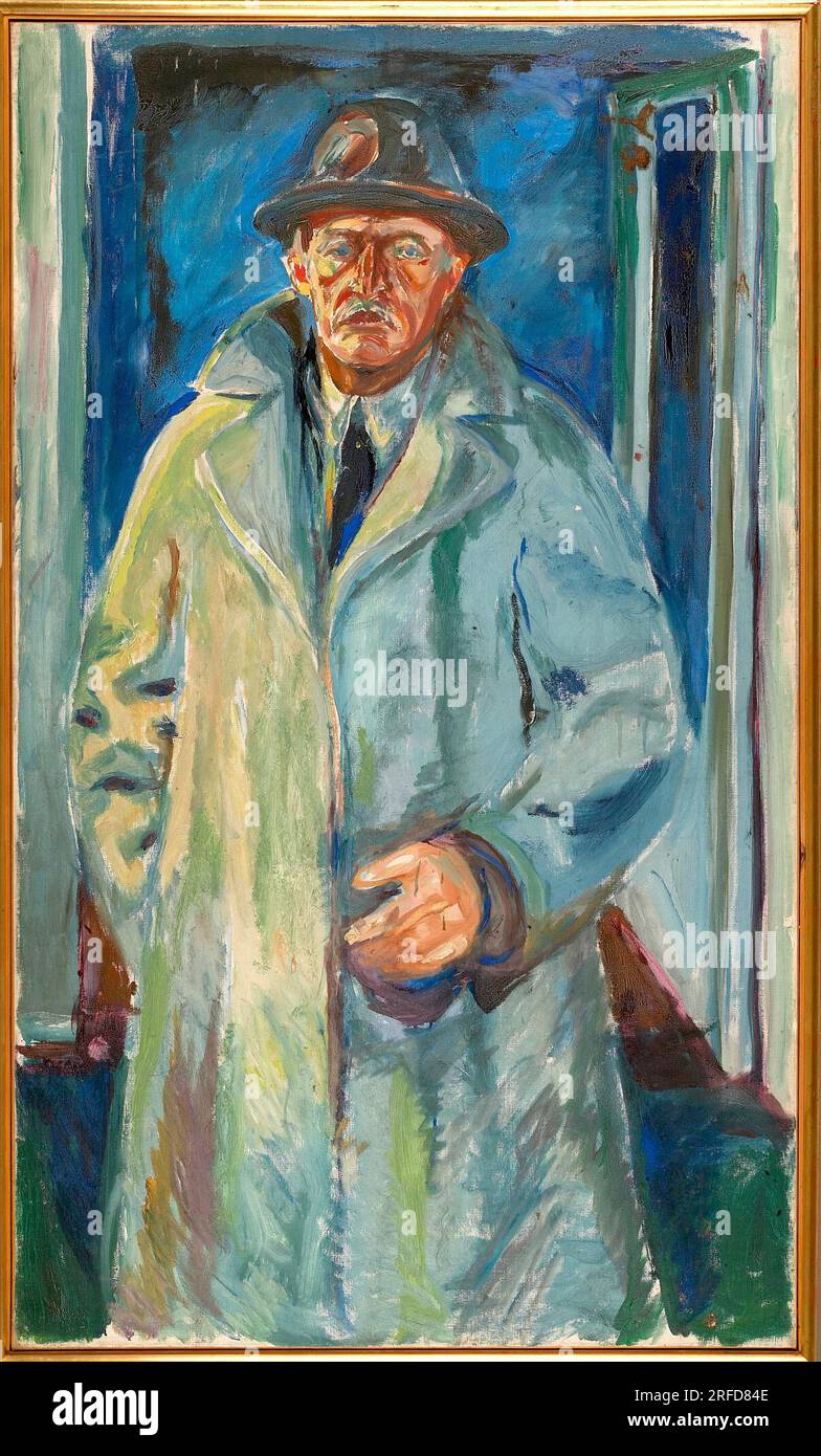 Self-Portrait in Hat and Coat from 1923 until 1924 by Edvard Munch ...