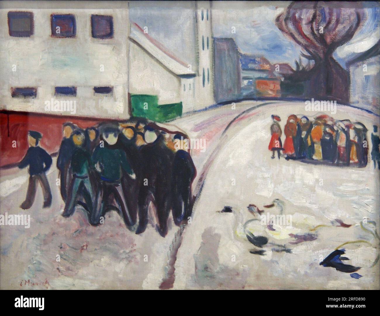 Small Town Street in Snow between 1905 and 1906 by Edvard Munch Stock ...