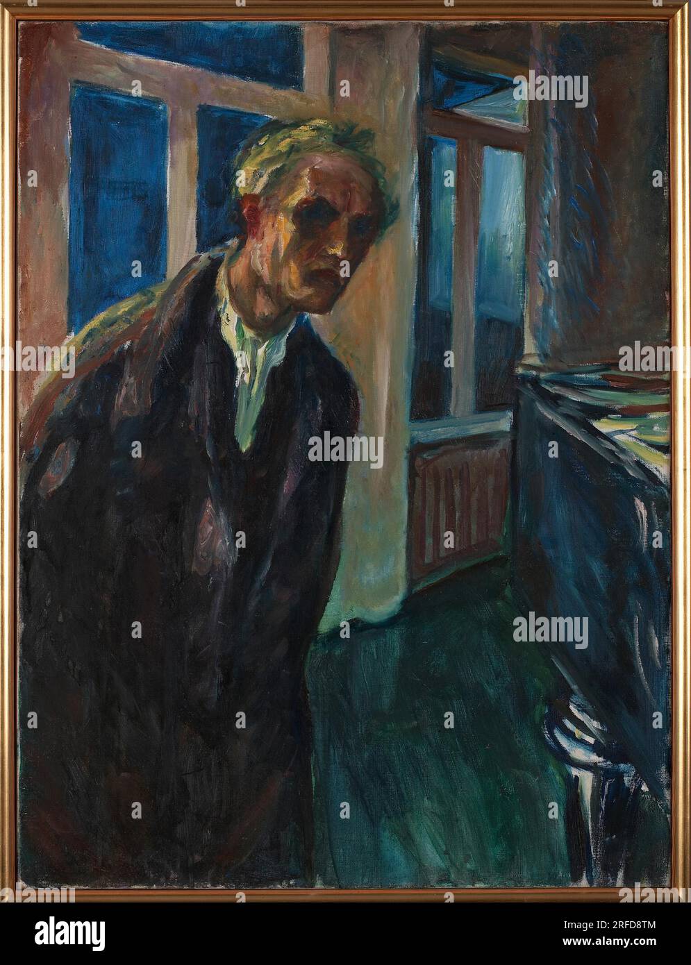 The Night Wanderer (A self-portrait) 1920s by Edvard Munch Stock Photo ...