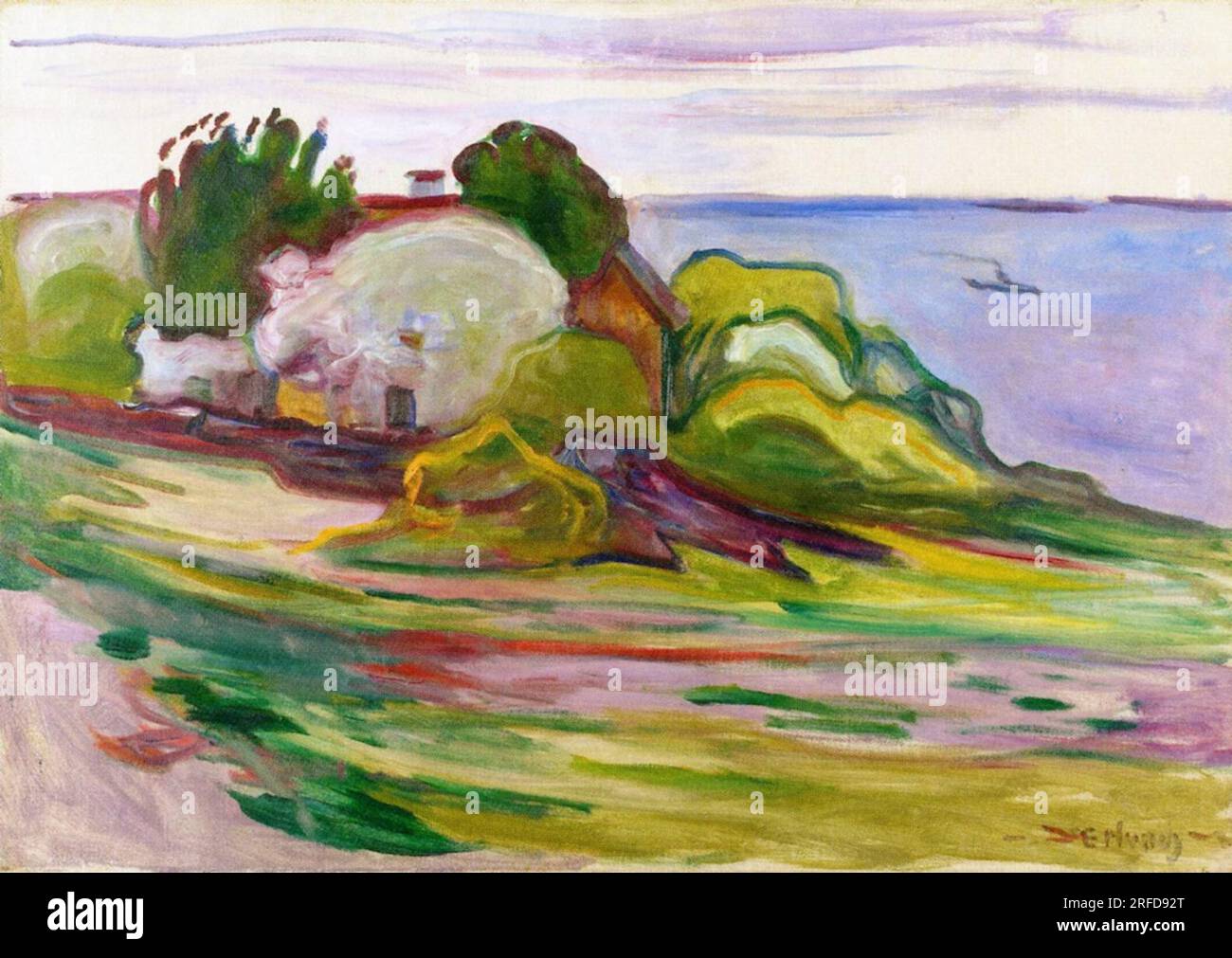 Trees and Torpedo Boat 1905 by Edvard Munch Stock Photo - Alamy