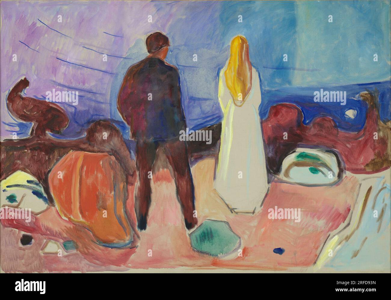 Two human Beings. The Lonely Ones 1930s by Edvard Munch Stock Photo - Alamy