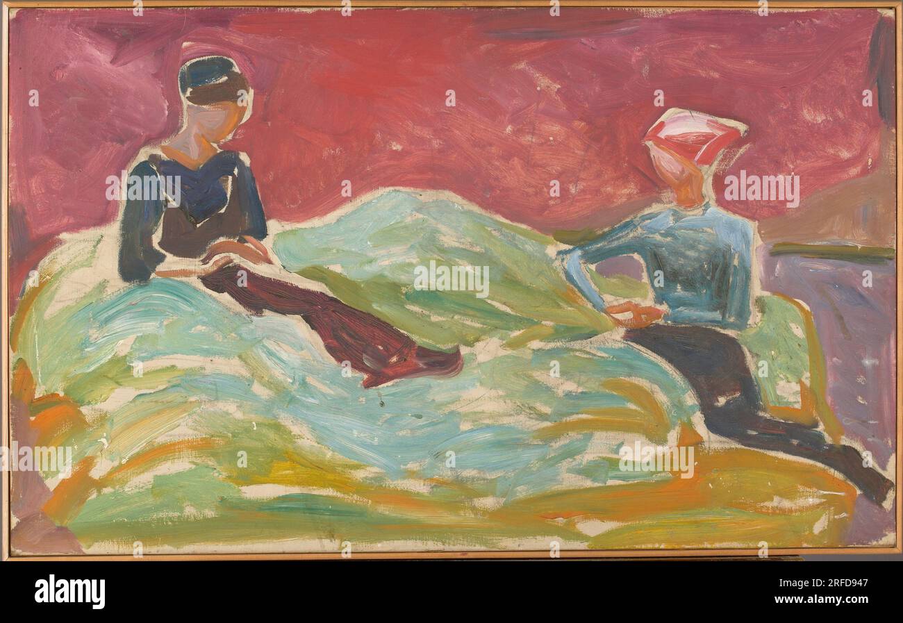 Two Seated Women 1910s by Edvard Munch Stock Photo - Alamy
