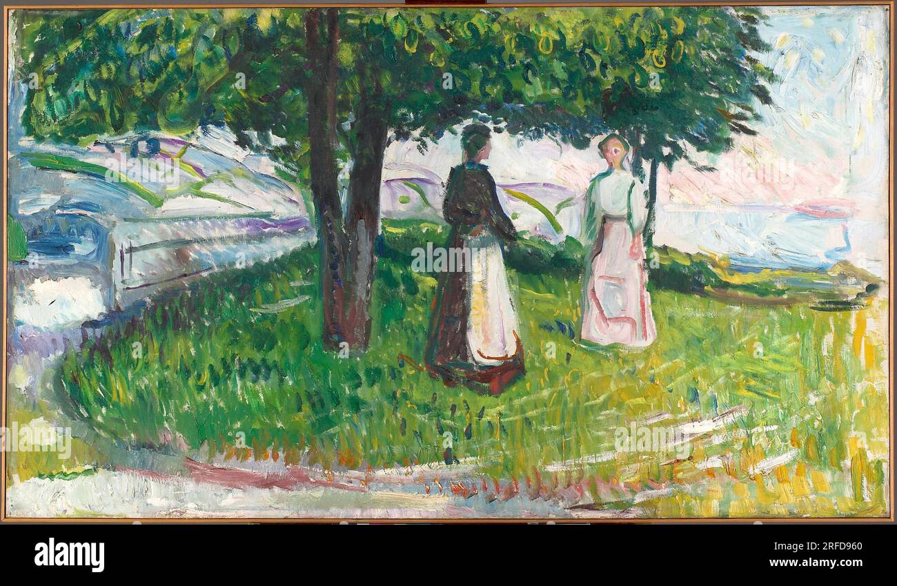 Two Women under a Tree 1900s by Edvard Munch Stock Photo - Alamy
