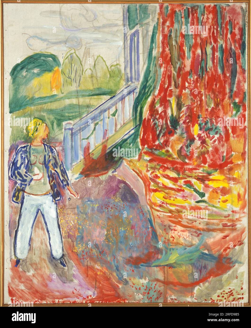 Woman by the veranda Steps 1942 by Edvard Munch Stock Photo - Alamy