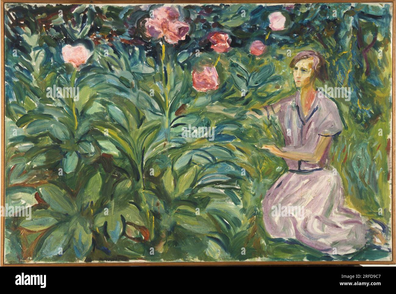 Woman with Peonies 1926 by Edvard Munch Stock Photo - Alamy