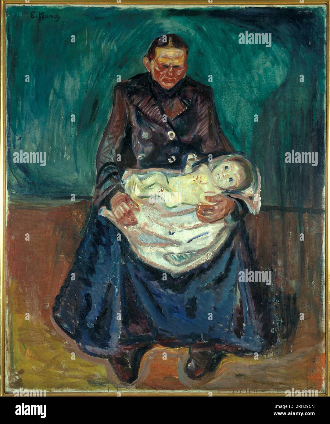 Woman with Sick Child. Inheritance 1900s by Edvard Munch Stock Photo ...