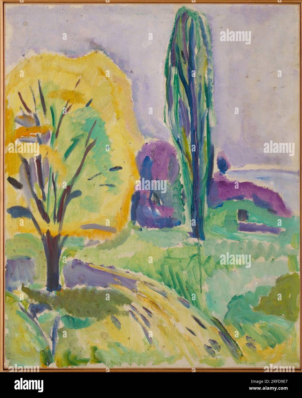 Yellow and Green Tree 1910s by Edvard Munch Stock Photo - Alamy