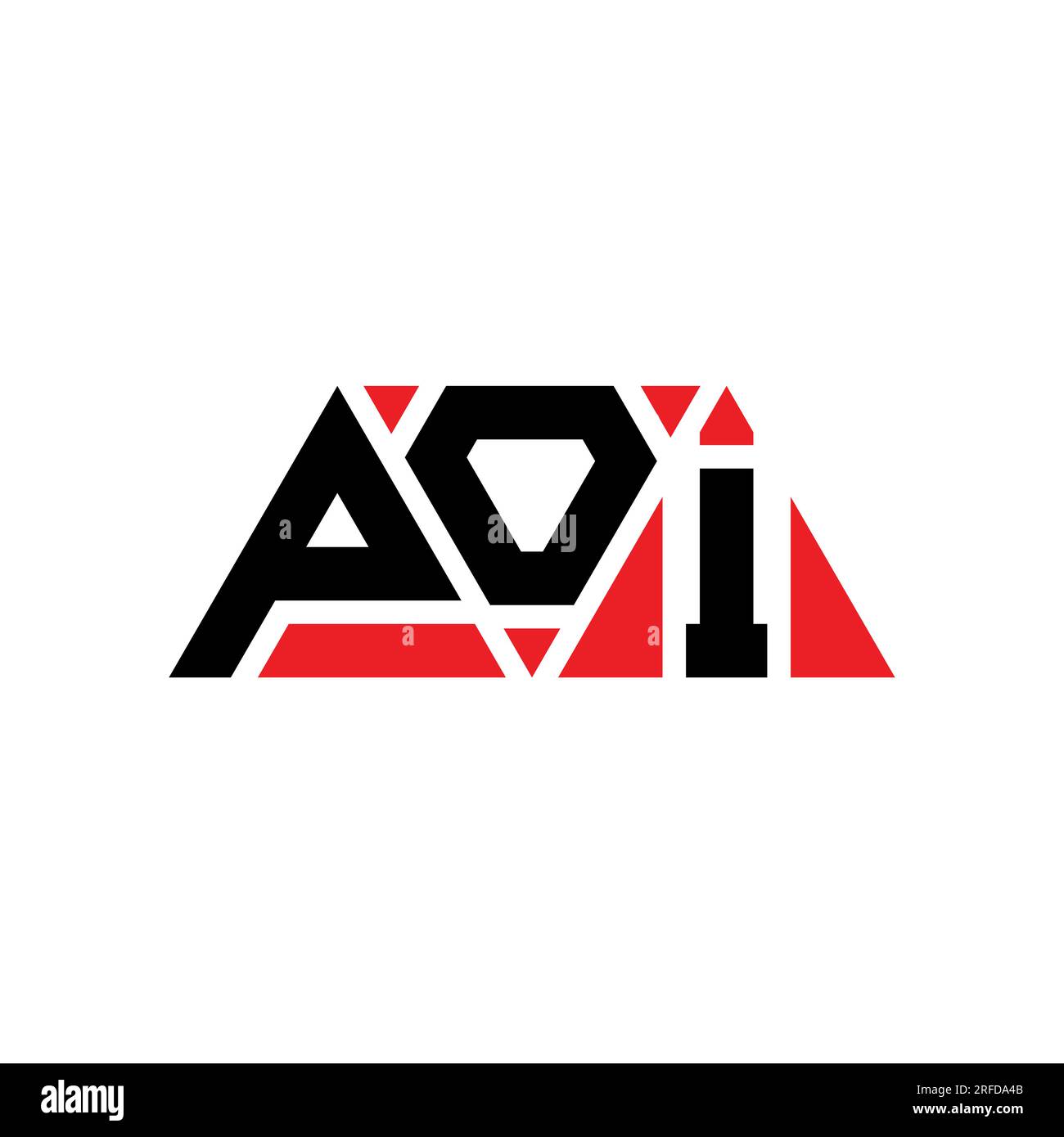 POI triangle letter logo design with triangle shape. POI triangle logo ...