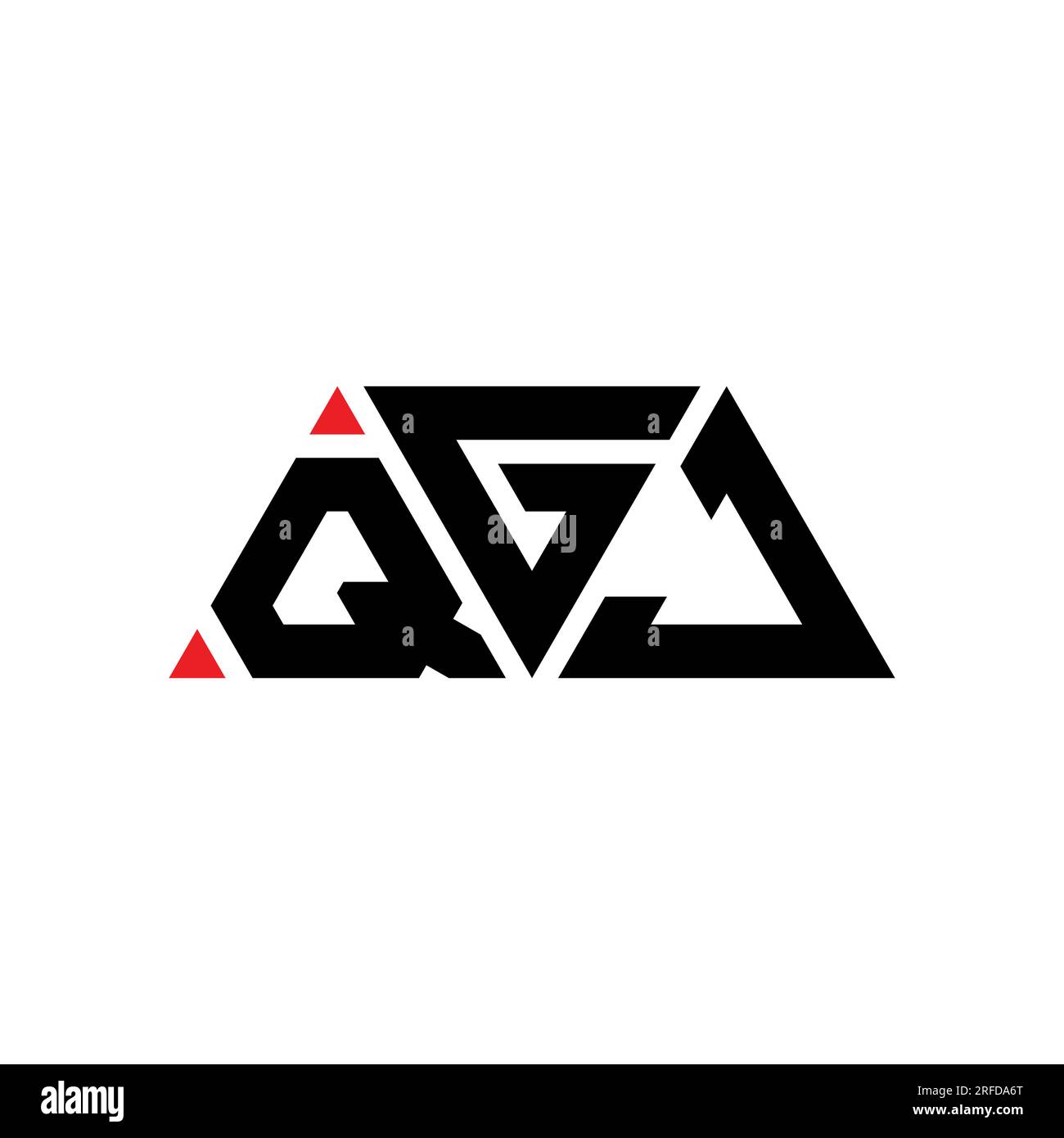 QGJ triangle letter logo design with triangle shape. QGJ triangle logo ...