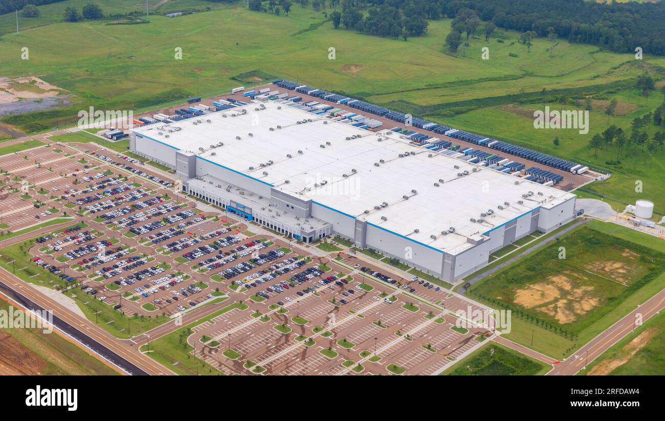 Canton, MS - July 12, 2023: Canton Amazon Fulfillment Center aerial ...