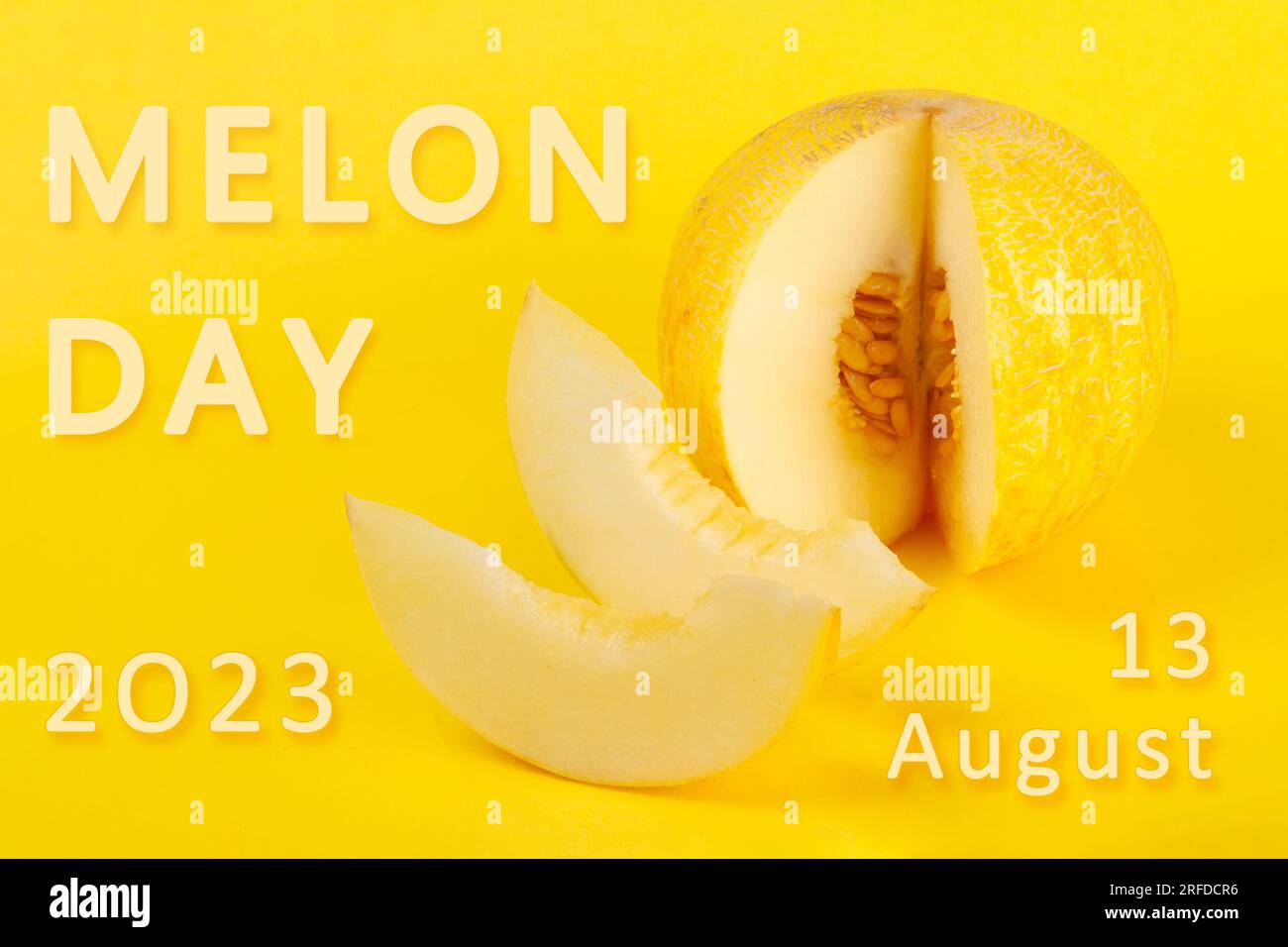 Melon Day Banner. Holiday concept with lettering typography and ...