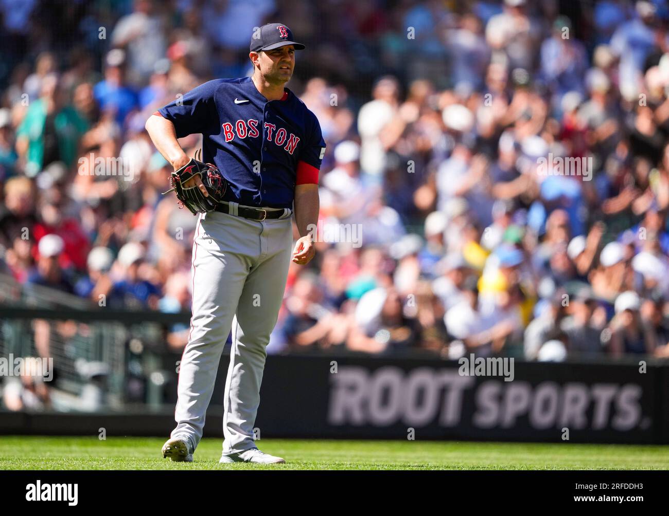Boston Red Sox relief pitcher Richard Bleier stands near home plate ...