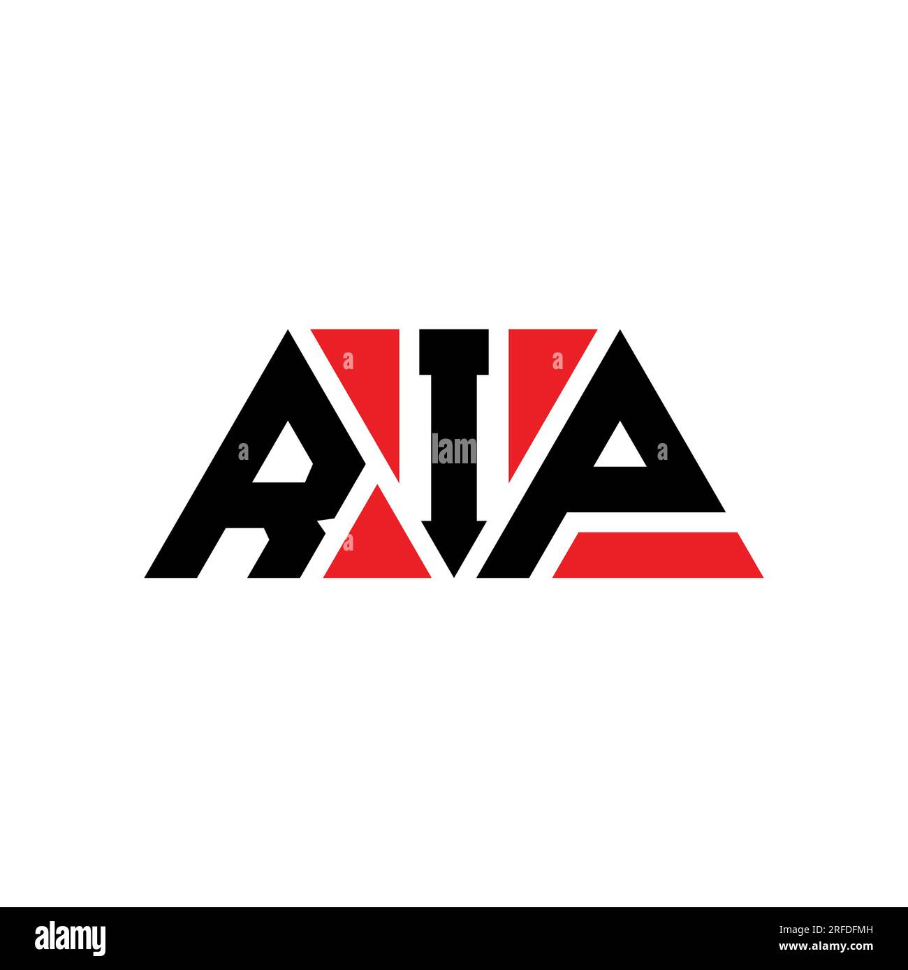 RIP triangle letter logo design with triangle shape. RIP triangle logo ...