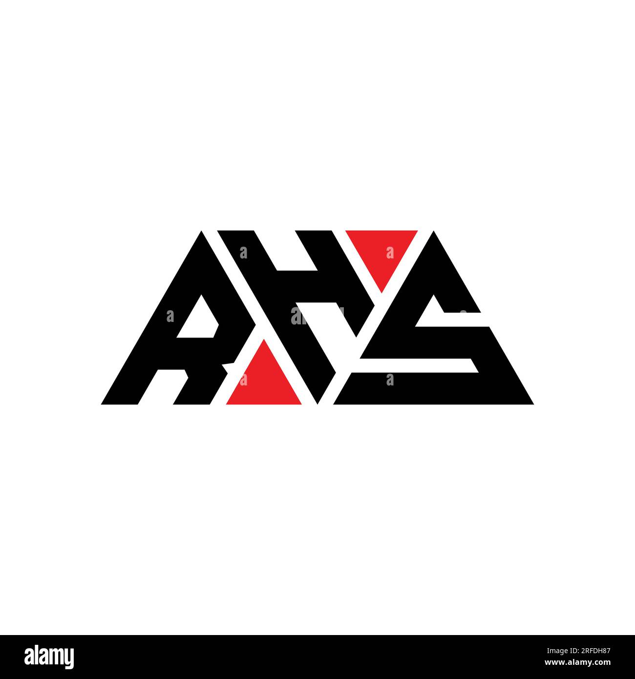 RHS triangle letter logo design with triangle shape. RHS triangle logo ...