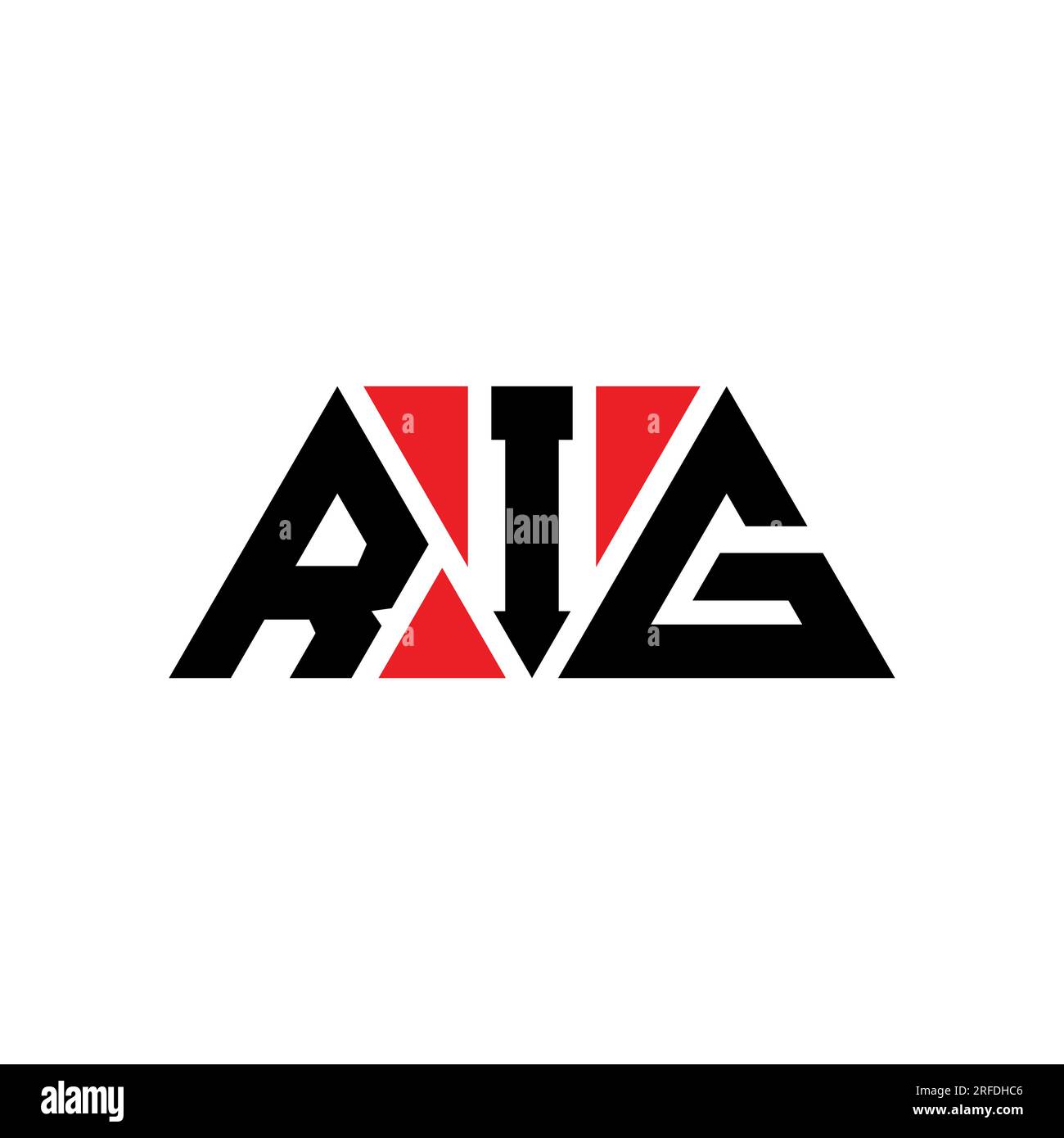 RIG triangle letter logo design with triangle shape. RIG triangle logo ...