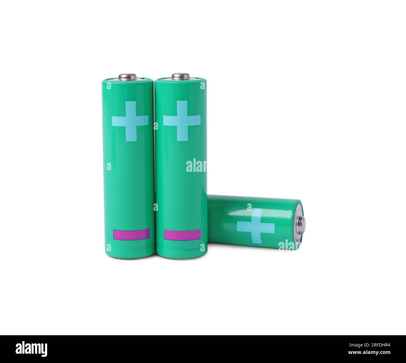 New AA size batteries isolated on white Stock Photo - Alamy