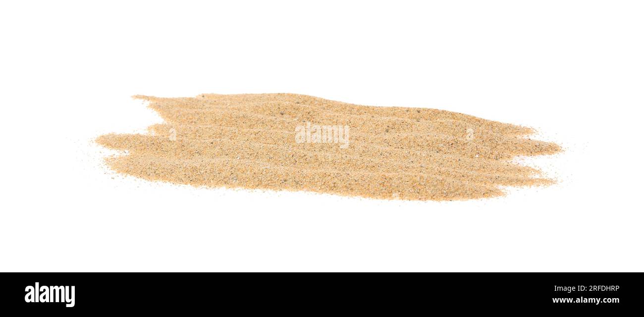 Pile of dry beach sand isolated on white Stock Photo - Alamy