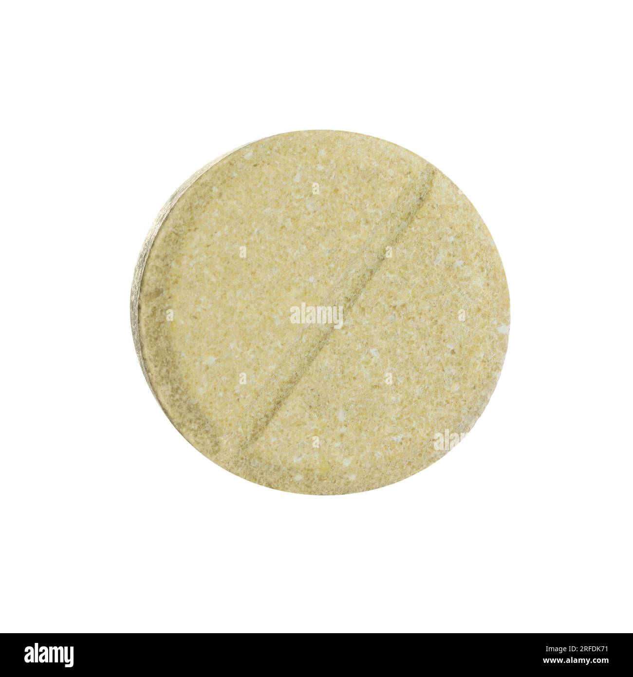One round pill on white background. Medicinal treatment Stock Photo - Alamy