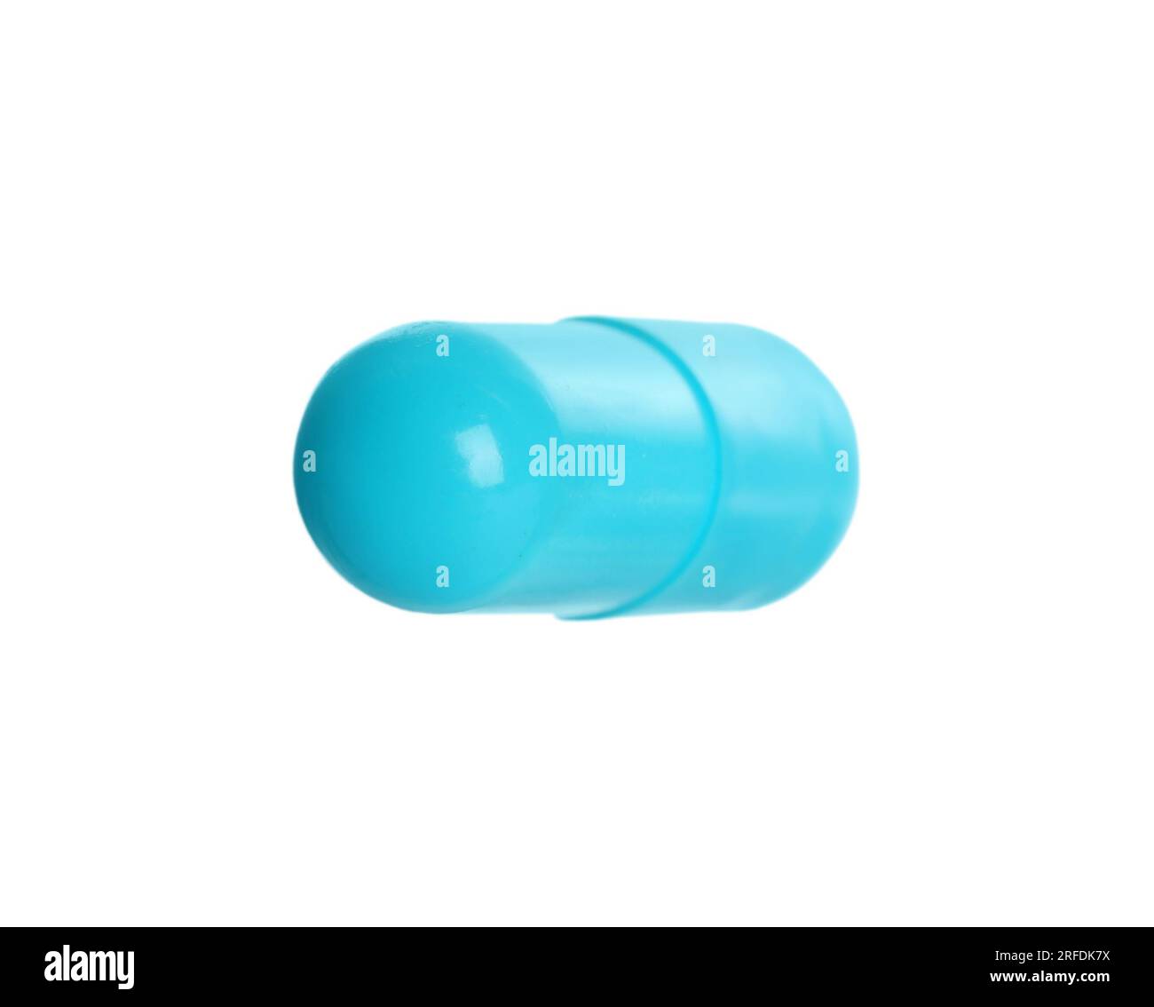 One light blue pill on white background. Medicinal treatment Stock ...