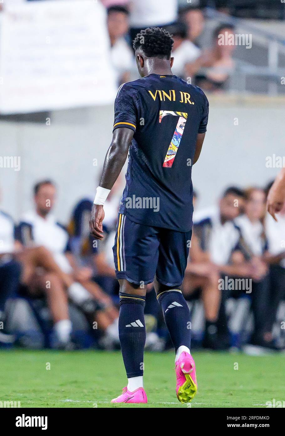 ORLANDO, FL - AUGUST 02: Real Madrid forward Vino Jr (7) scores a goal ...