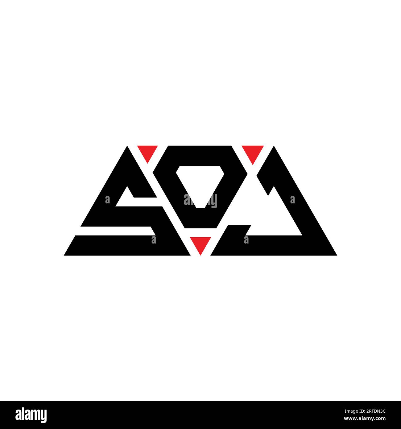 SOJ triangle letter logo design with triangle shape. SOJ triangle logo ...