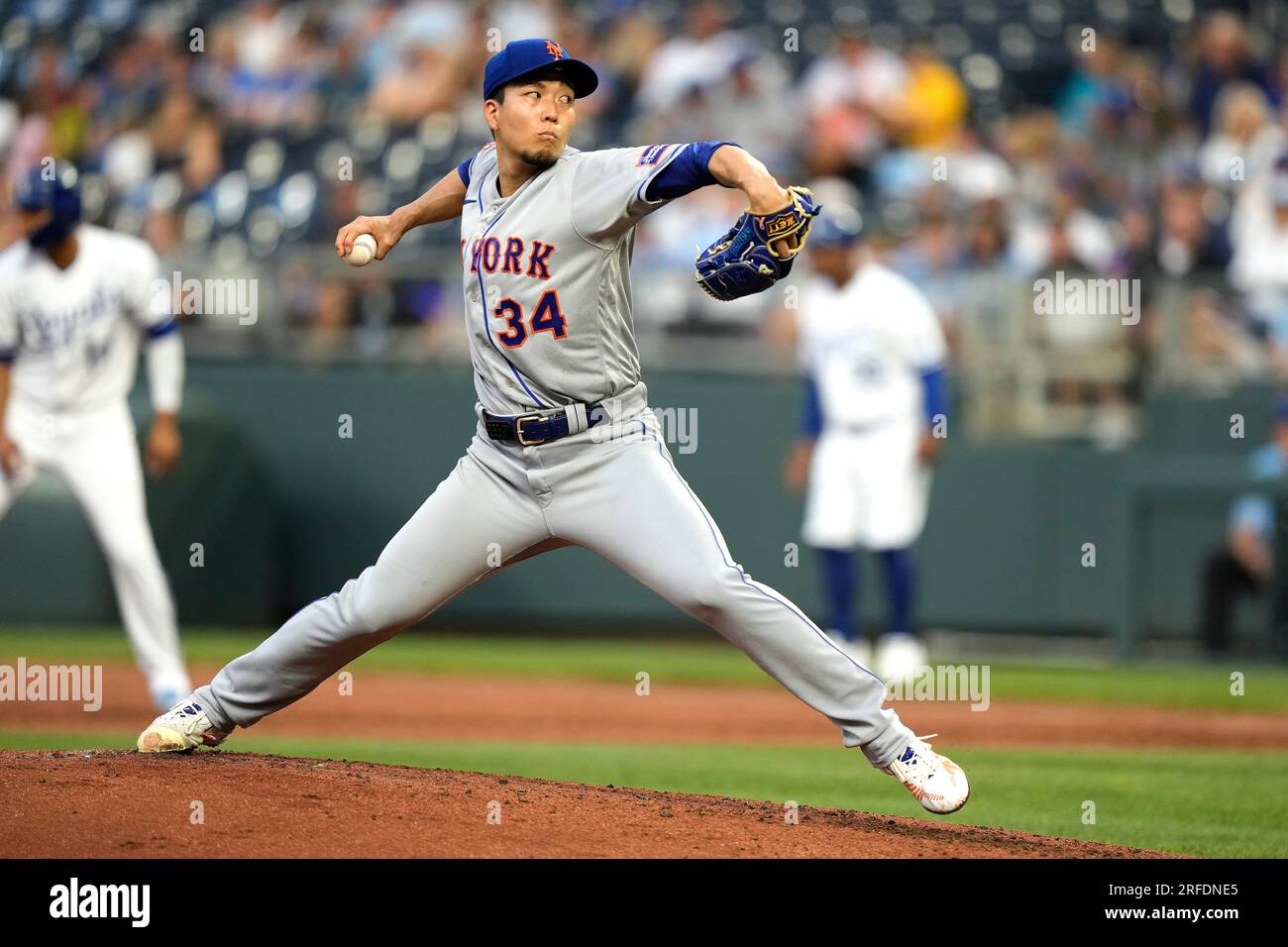 New York Mets starting pitcher Kodai Senga, from Japan, throws during ...