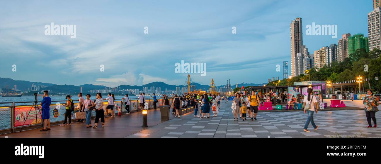 The newly opened Central and Western waterfront promenade, Hong Kong ...